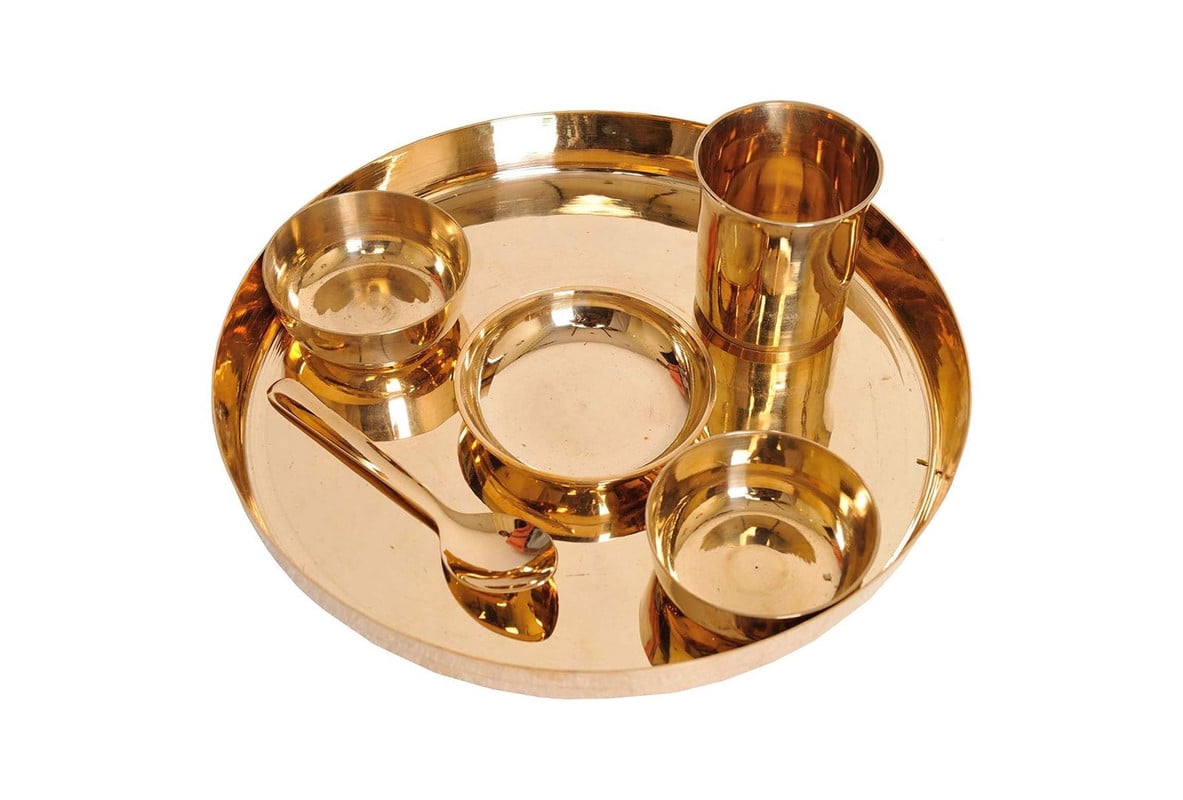Bronze Thali for Eating Food (According to The Shastras, One Should Eat ...