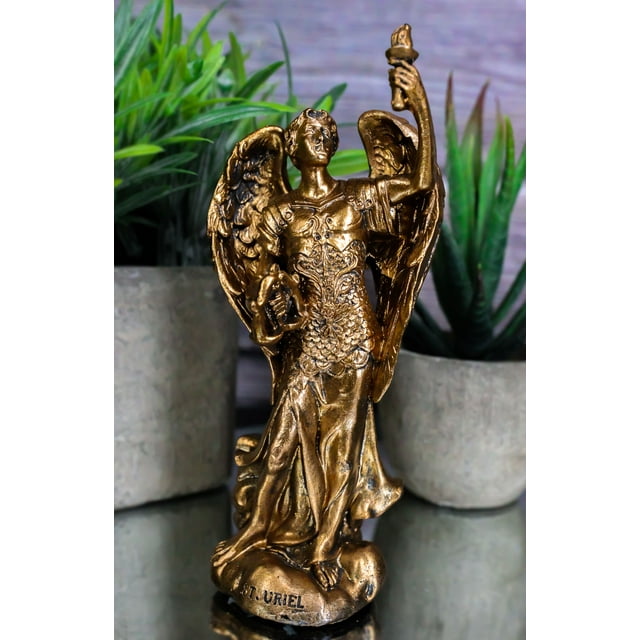 Bronzed Catholic Saint Uriel The Archangel Statue Patron of Ecology And ...