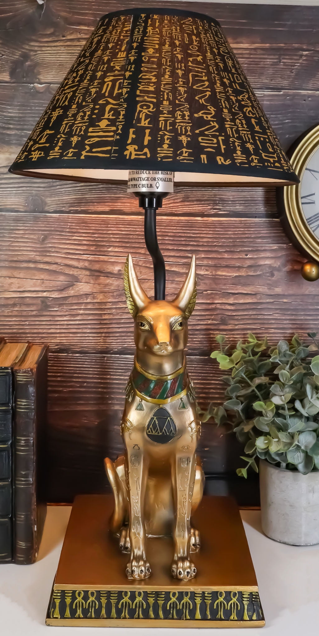 Bronzed Egyptian God Of Afterlife Death And Mummies Anubis Table Lamp ...