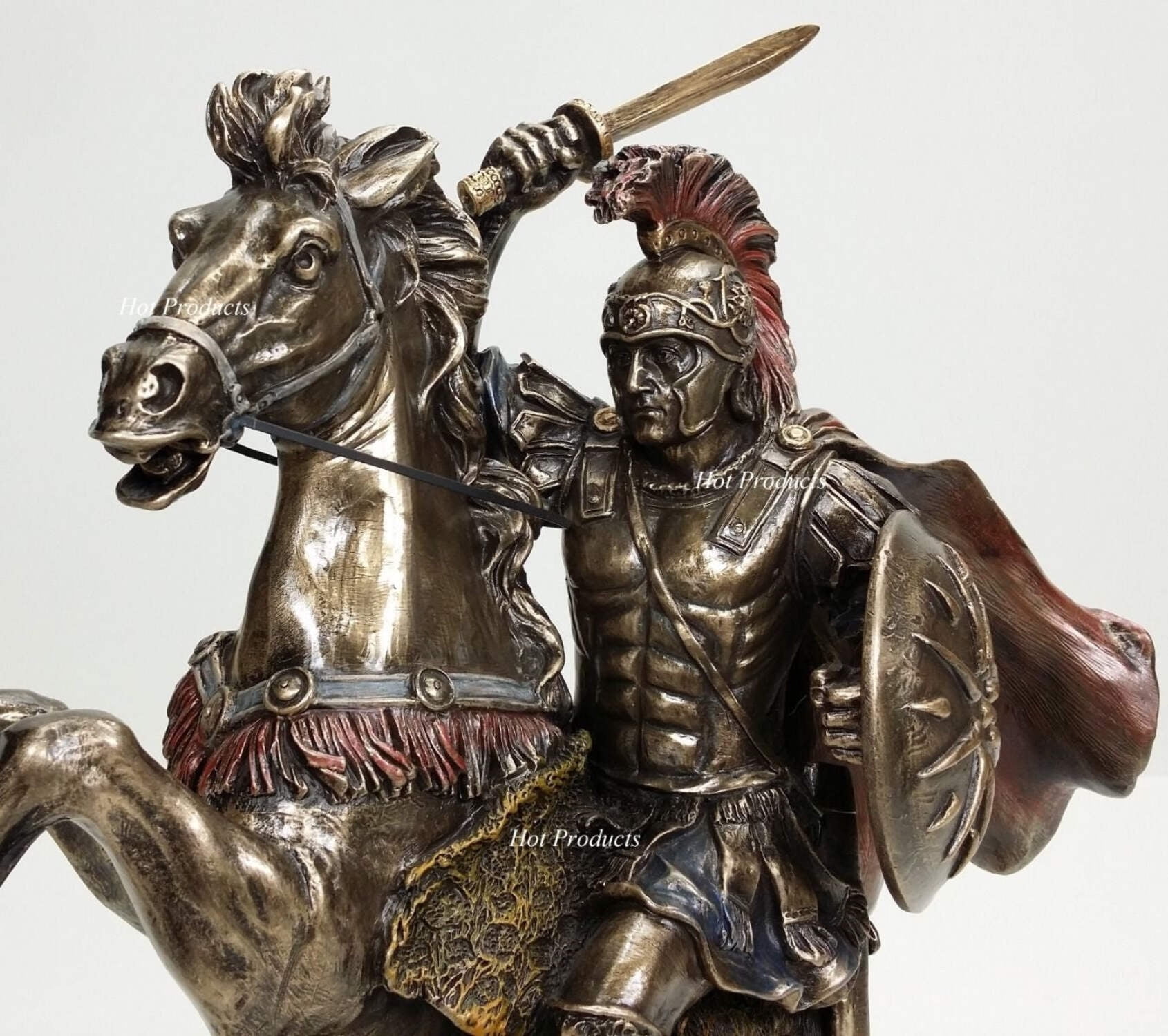 Bronzed Finish Alexander the Great on Horseback Statue - Walmart.com
