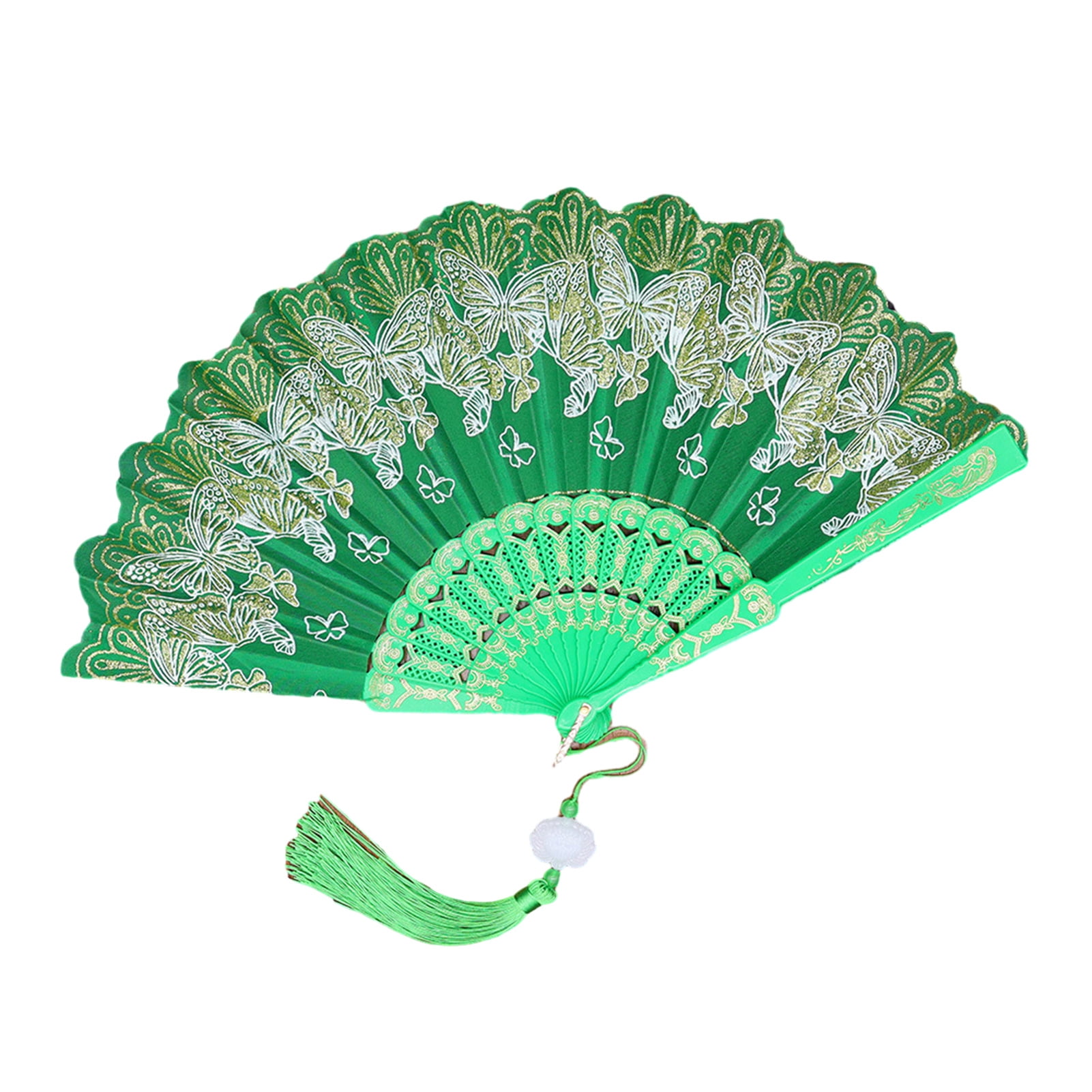 Bronzing Butterflies Folding Fan Folding Fan with Elegant Tassel ...