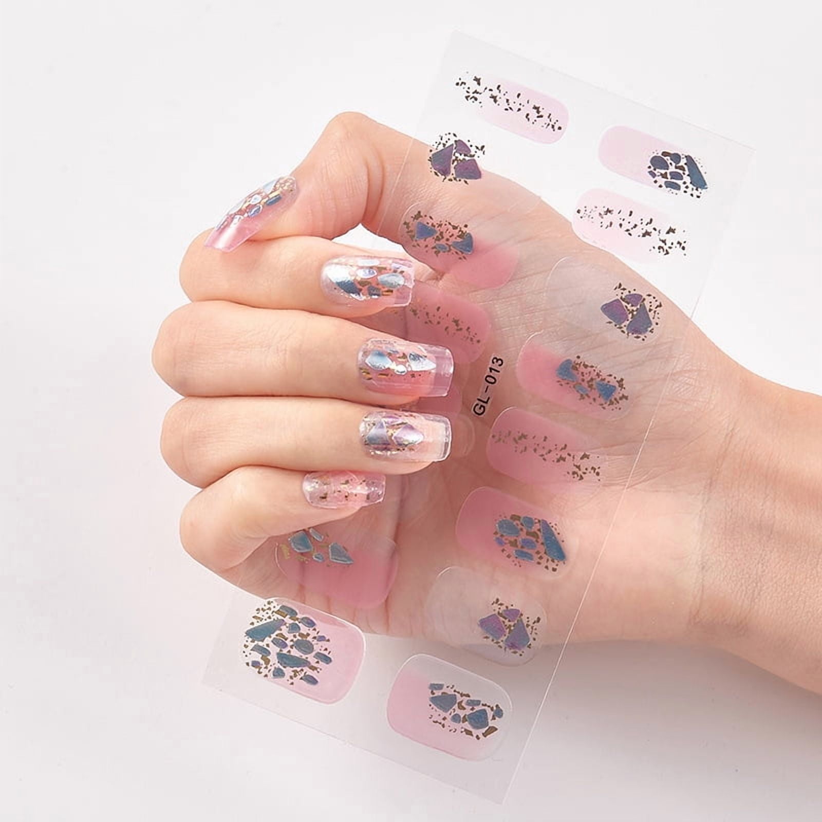 Bronzing Cat's Eye Letters Color Nail Polish Film Nail Stickers Full ...