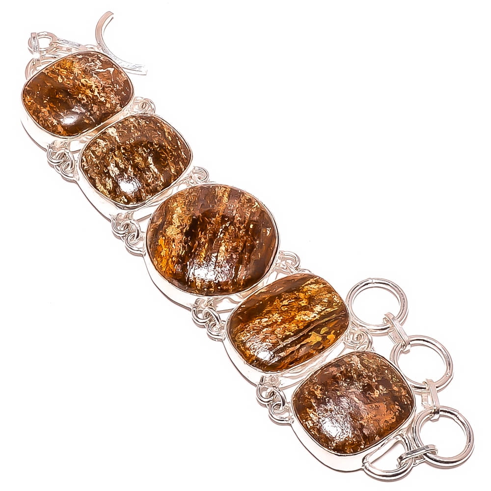 Bronzite Jasper 925 Sterling Silver Tennis Bracelet 7-7.99" TB7511-417 ...