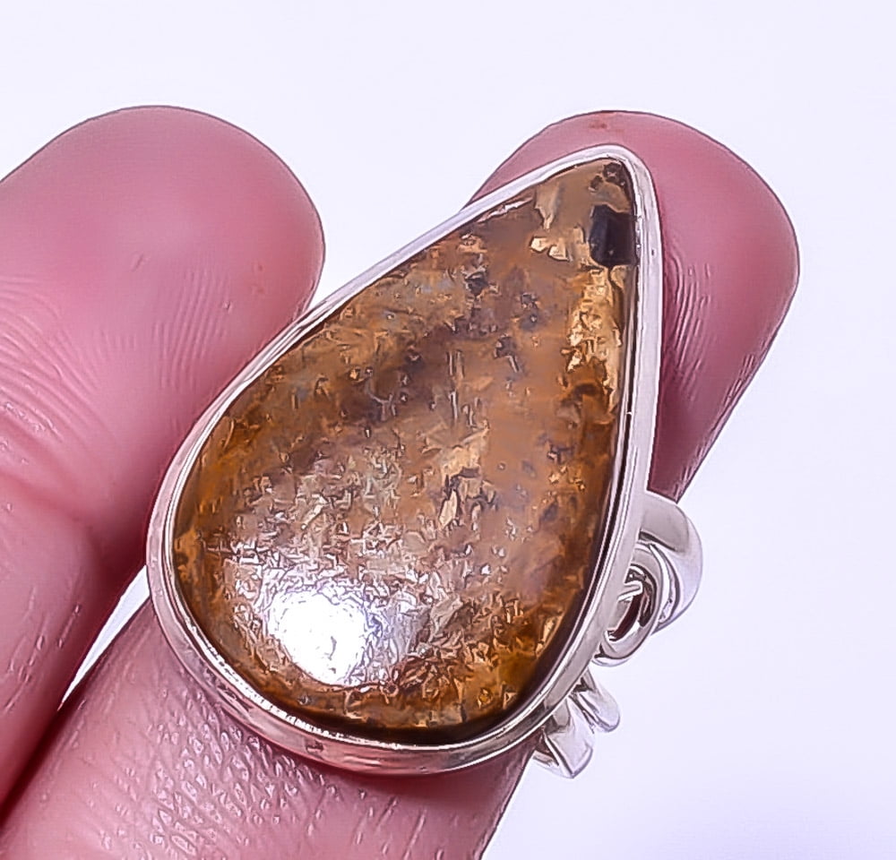 Bronzite Jasper - Africa 925 Sterling Silver Handmade Jewelry Ring s.9 ...