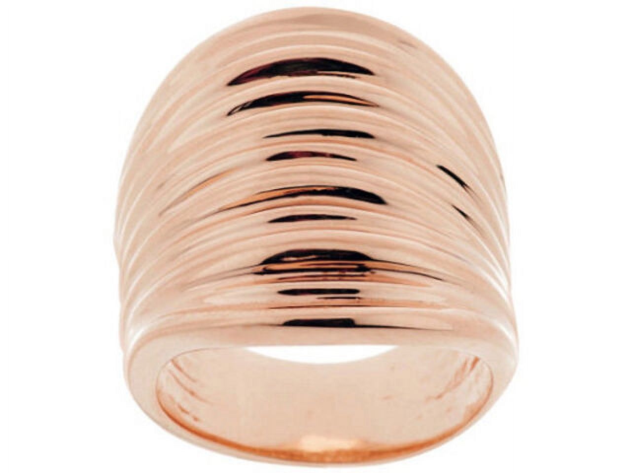 Bronzo Italia Rose Bronze Bold Polished Ribbed Saddle Ring Size 5 Qvc ...