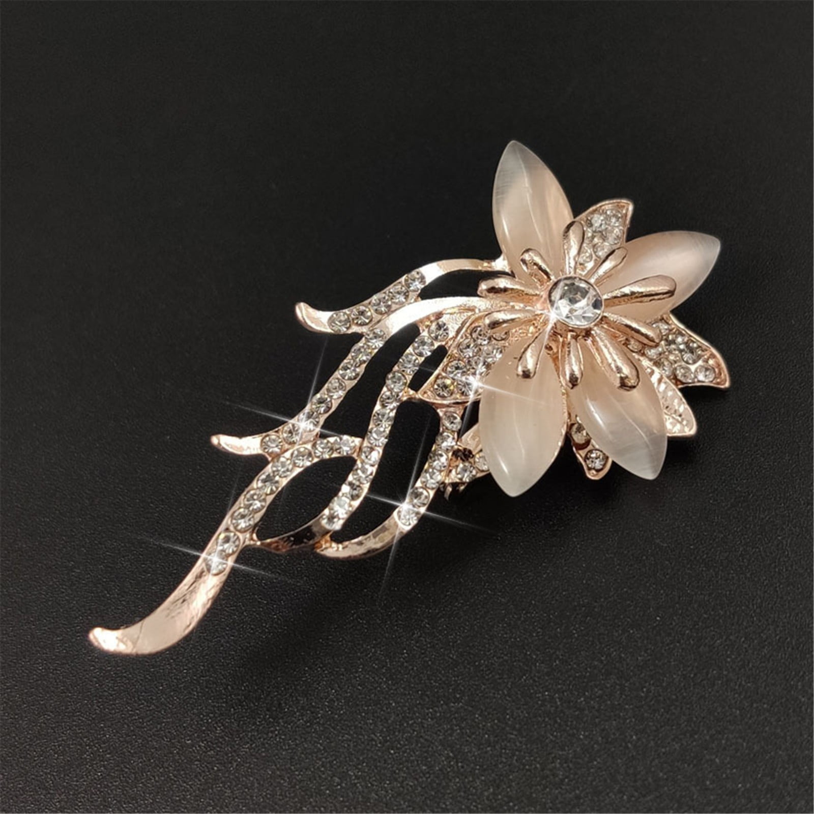 Brooch Decoration Brooch Women Dress Feathers Rhinestone Brooch for ...