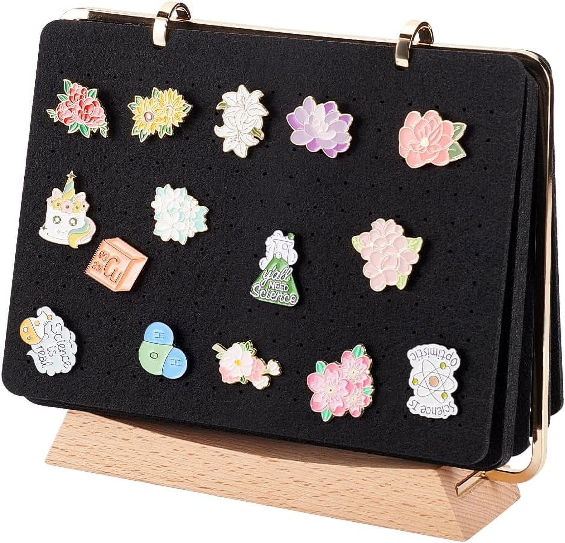 Brooch Organizer Pin Collection Calendar with Wooden Stand Pin Holder ...