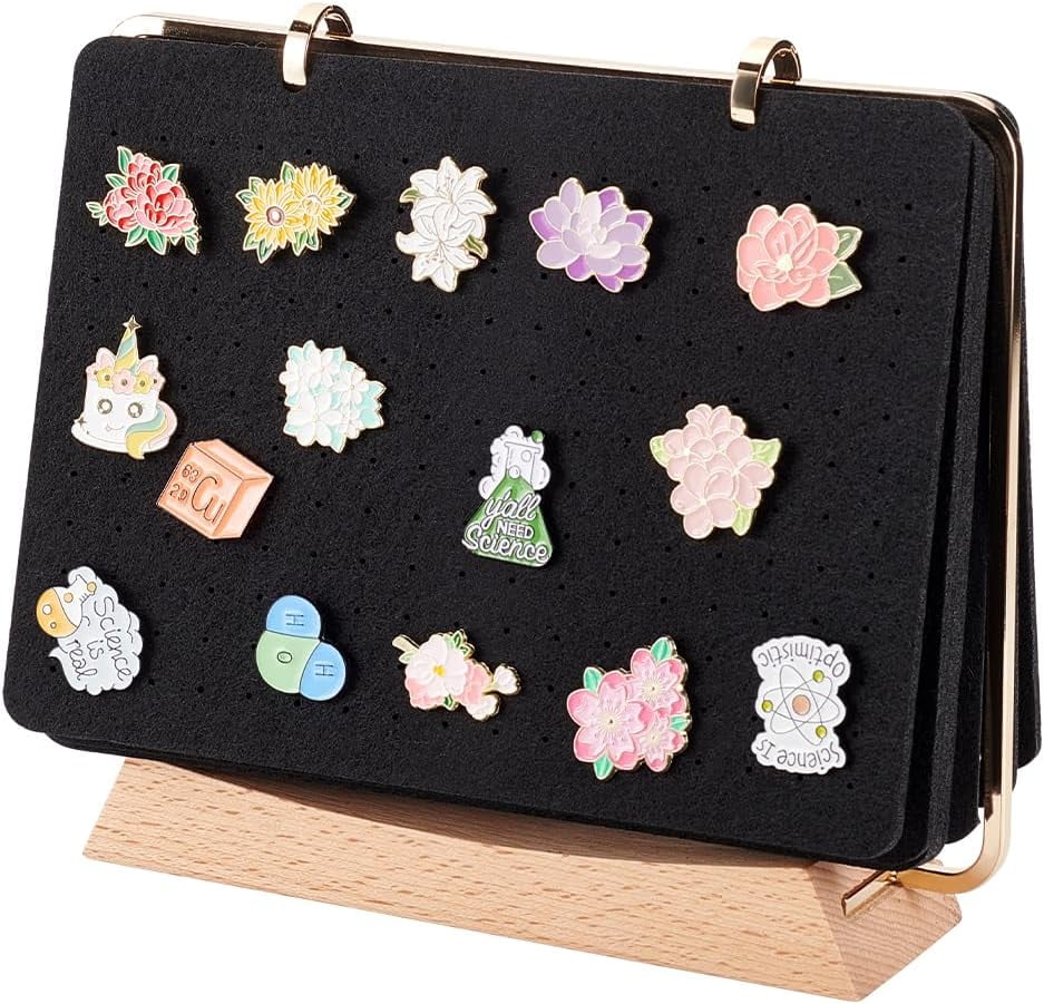 Brooch Organizer Pin Collection Calendar with Wooden Stand Pin Holder ...