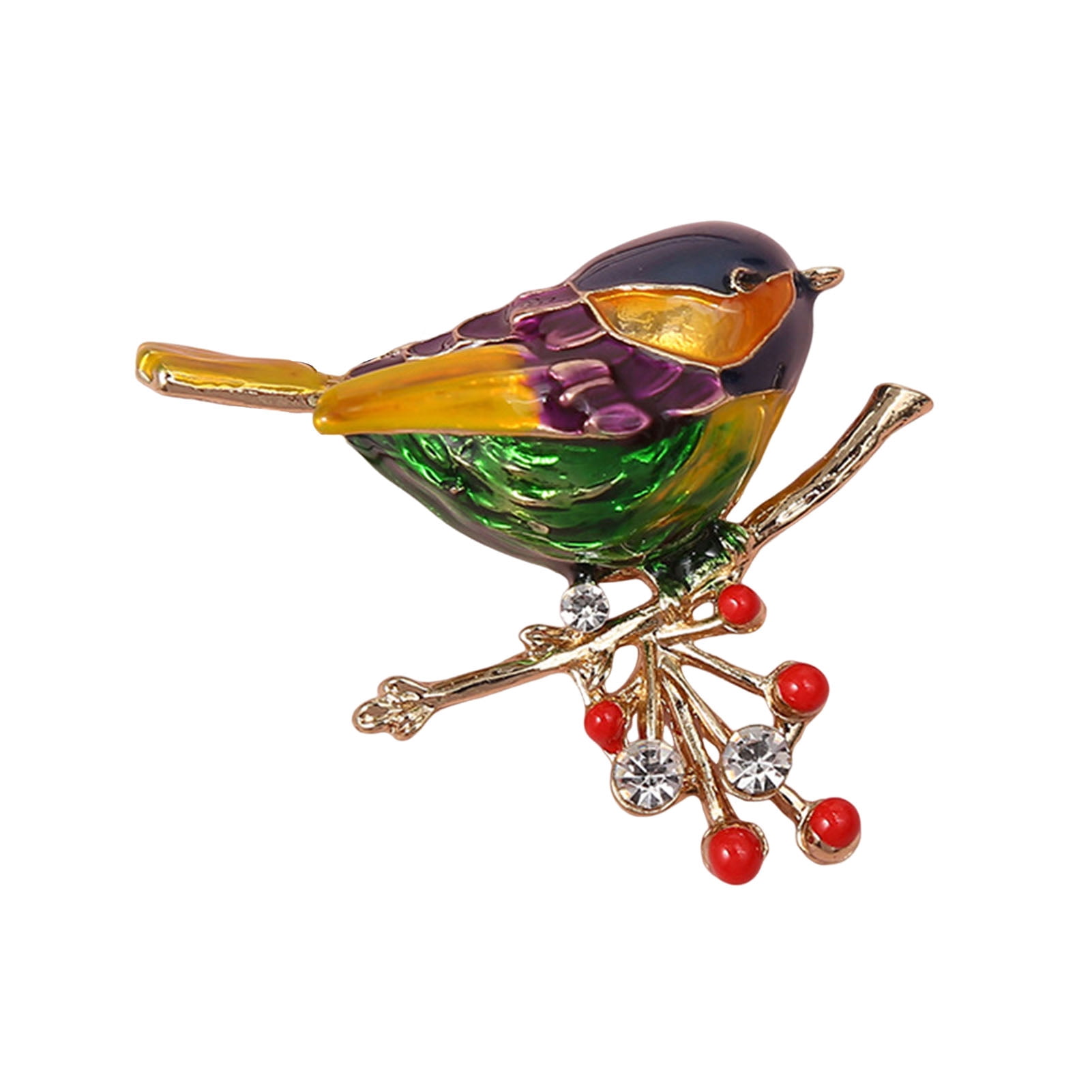 Brooch Pin Sparkling Bird Shape Vibrant Color Enamel Brooch Enamel ...