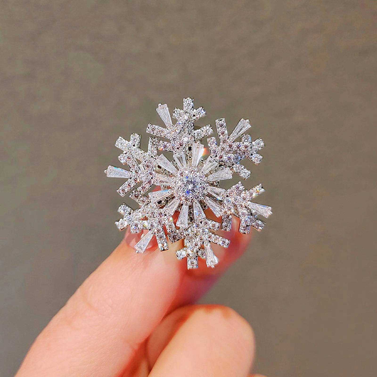 Brooch Pins For Crafts FashioFashionable Rotatable Snowflake Brooch ...