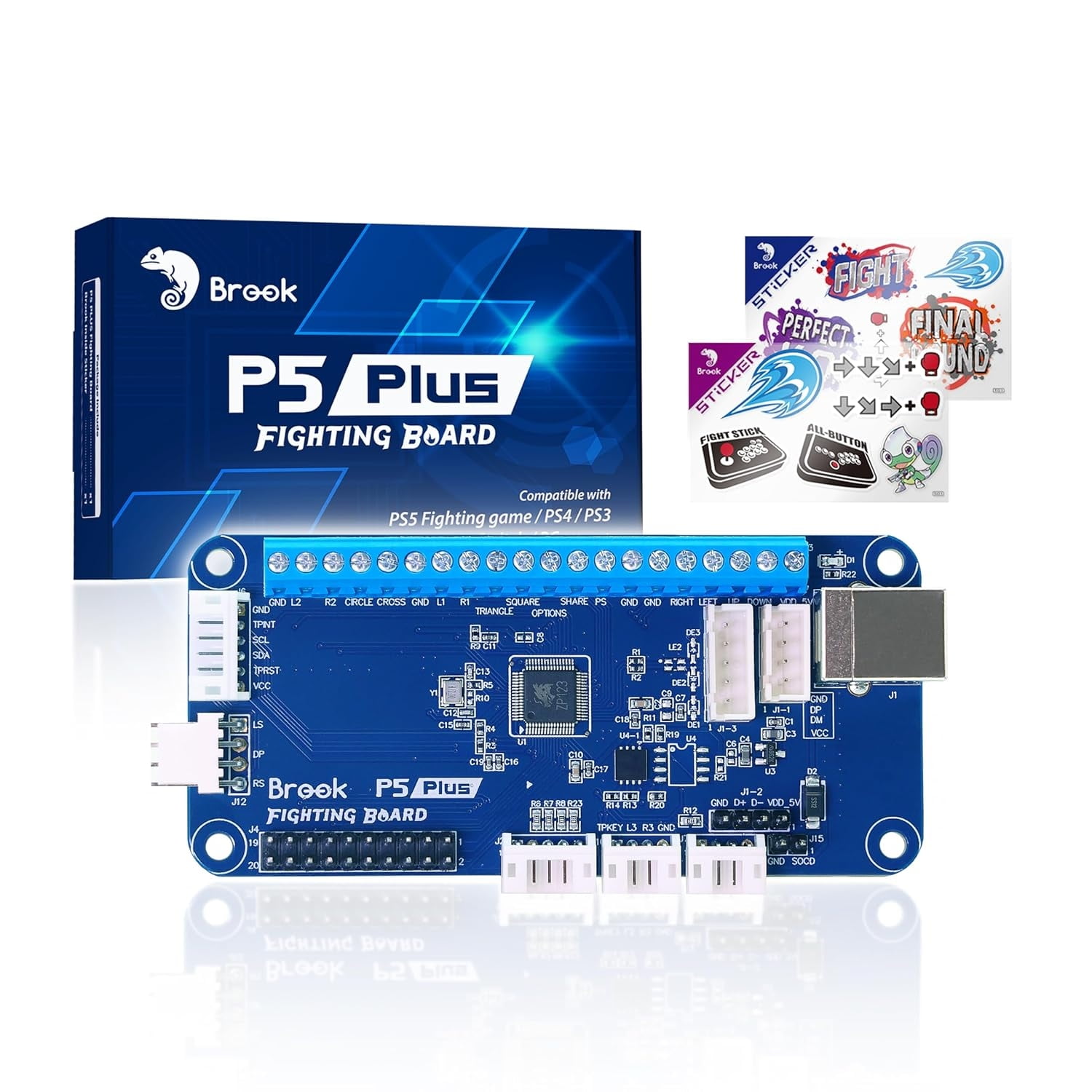 Brook P5 Plus Fighting board with a Sticker - Pre-Installed Header ...