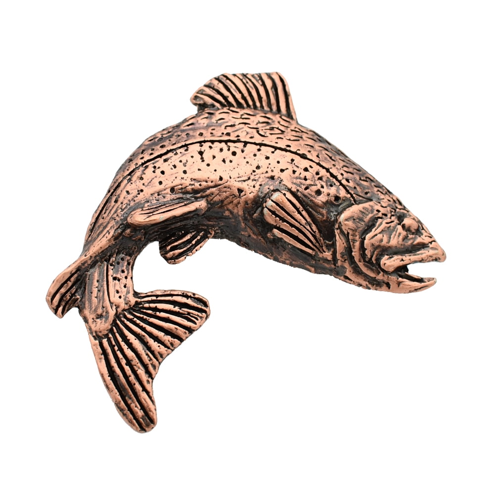 Brook Trout, Brookie, Leaping Fish Pin, Copper Plated, FC007PR, 2" Very ...