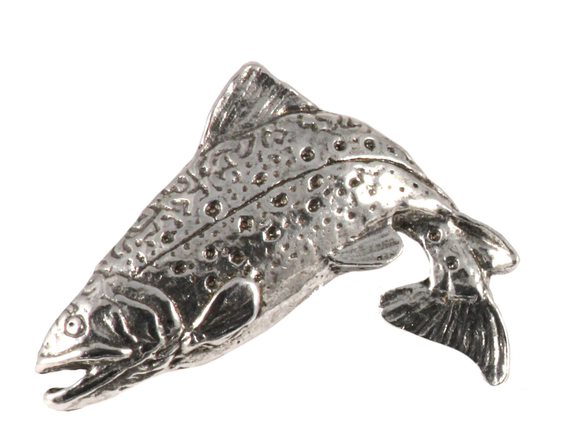 Brook Trout, Brookie, Leaping Fish Pin, Pewter, F007, 1 1/4" Lapel Pin ...