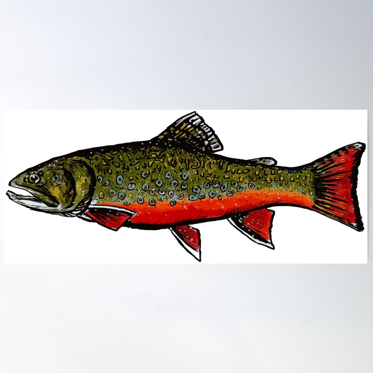 Brook Trout Poster Wall Art Modern Wall Decor For Living Room Bedroom ...