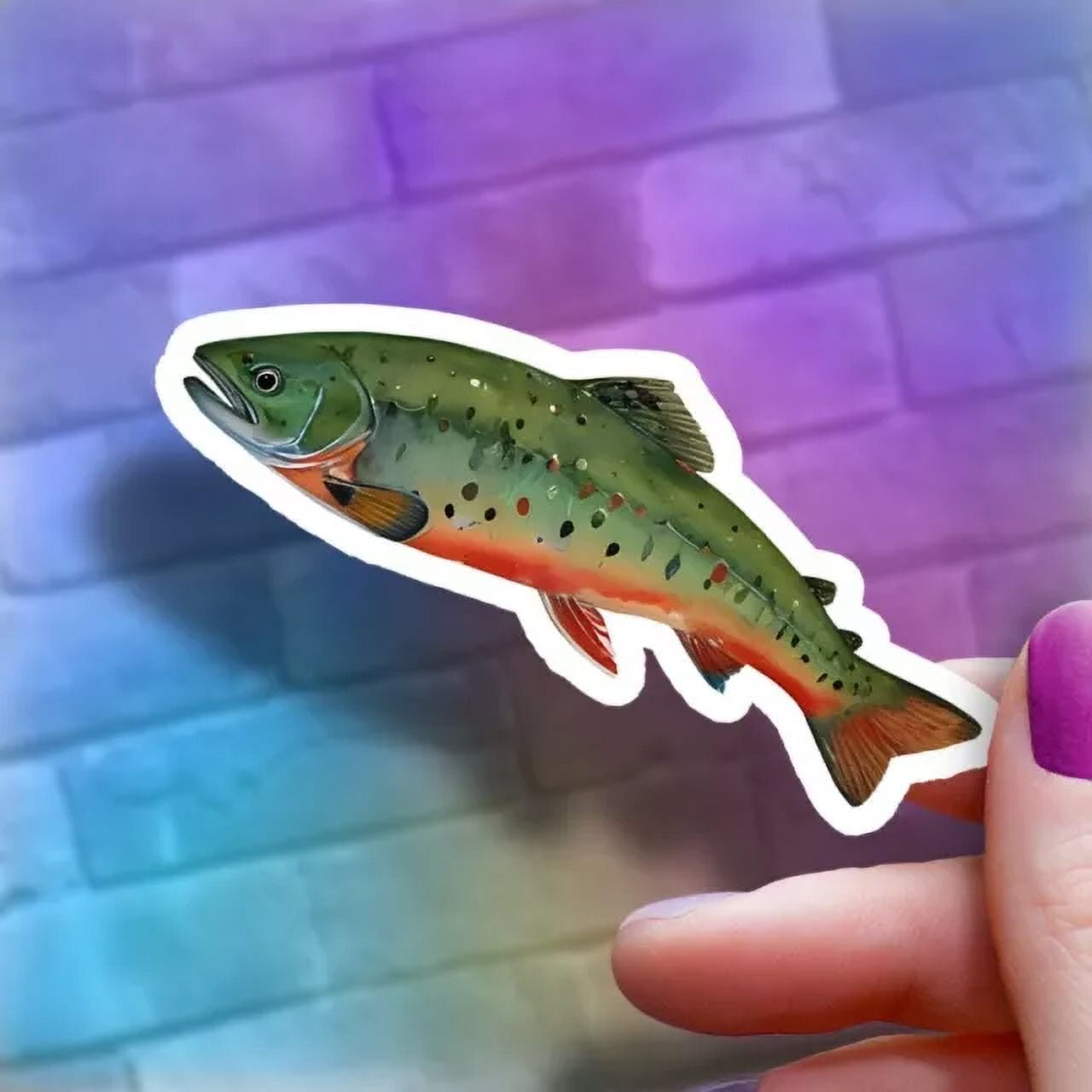 Brook Trout Sticker Wildlife Decal Fishing Sticker Fisherman Gift Phone ...