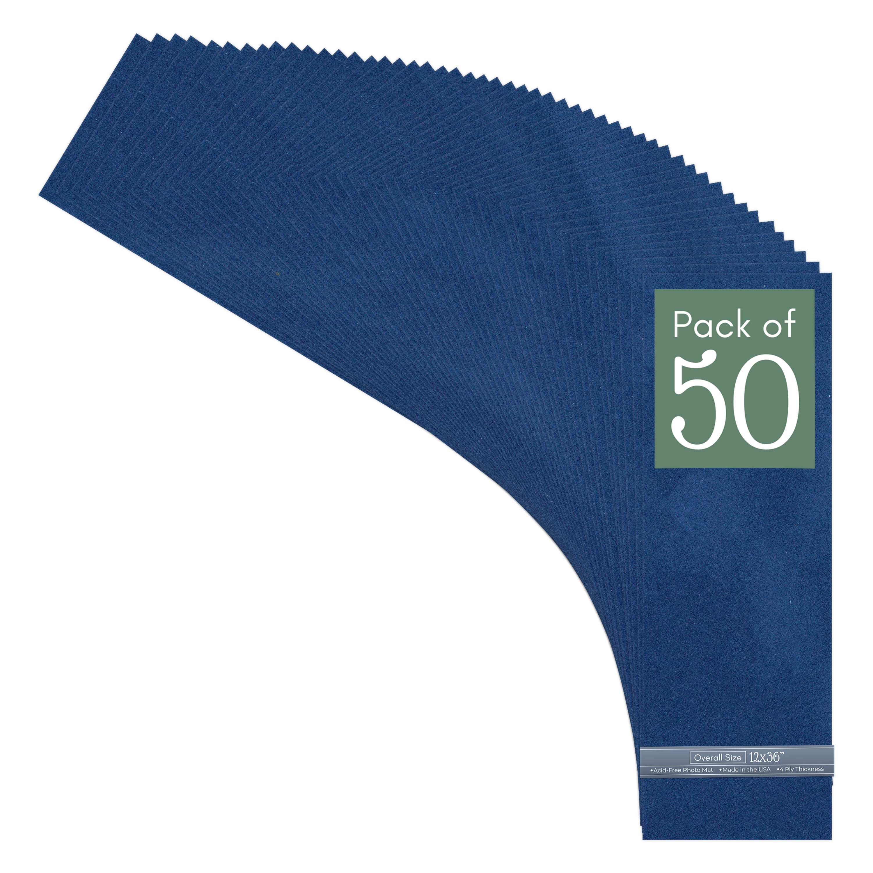 Brooke Blue Suede 12x36 Uncut Art Mat Board - No Opening - 50 Mats ...