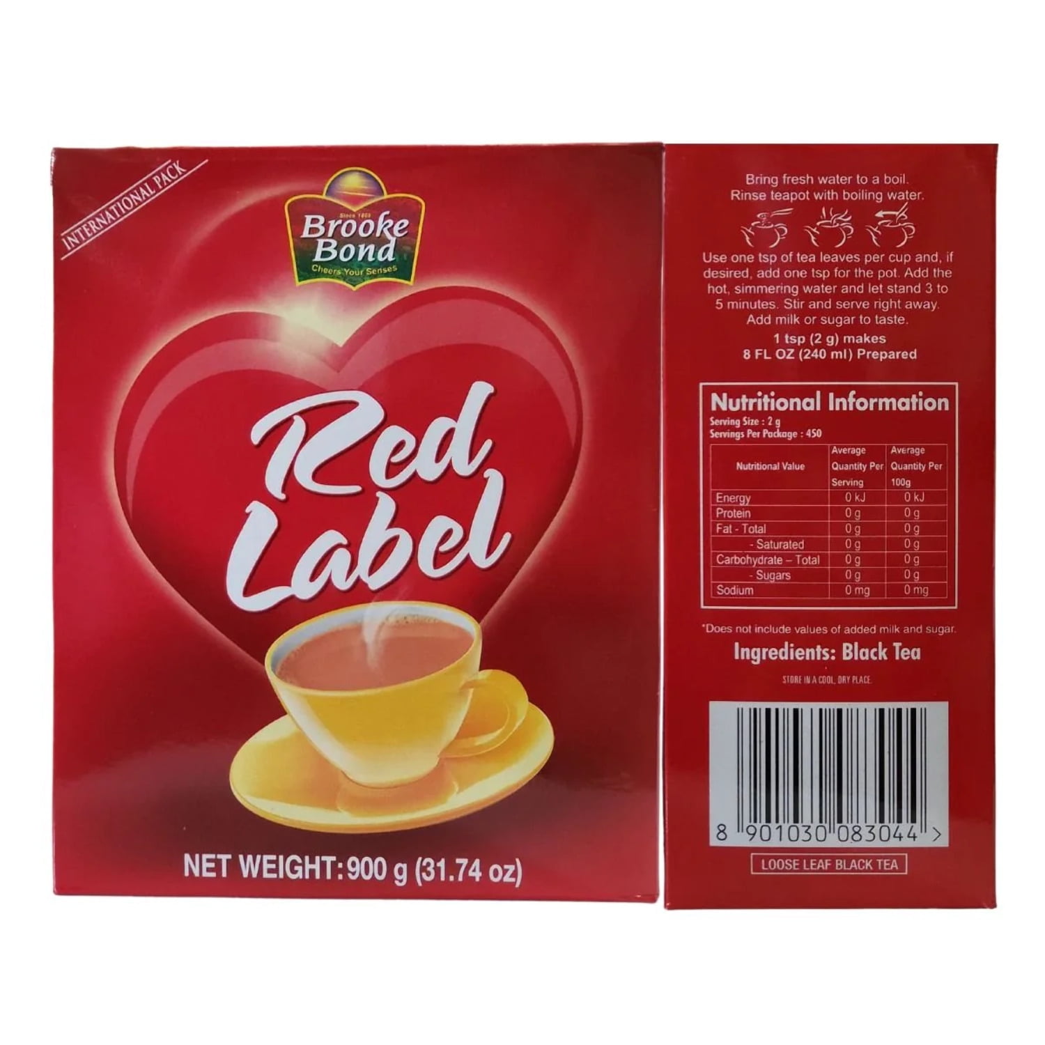 Brooke Bond Red Lable Tea Loose Leaf Black Tea 900g (Pack of 2 ...