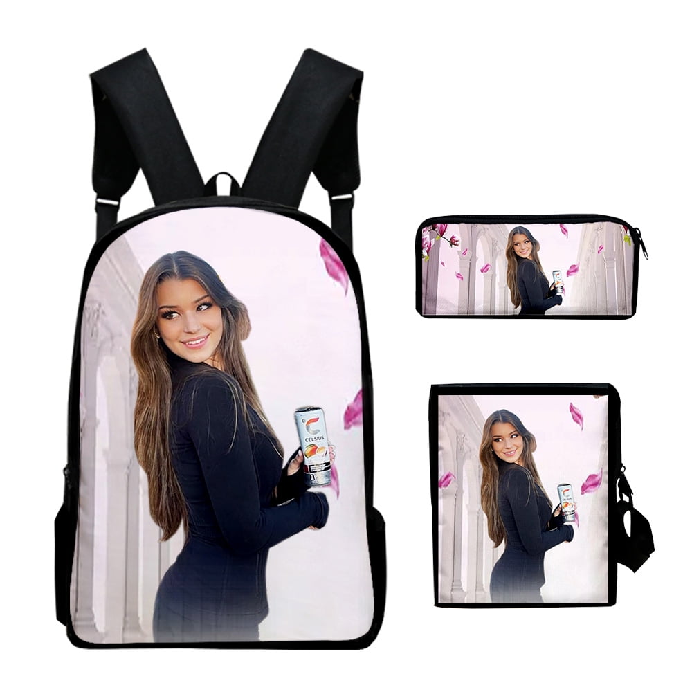 Brooke Monk Merch 3pcs/set Zipper Backpack 3D Print Waist Bag Work ...