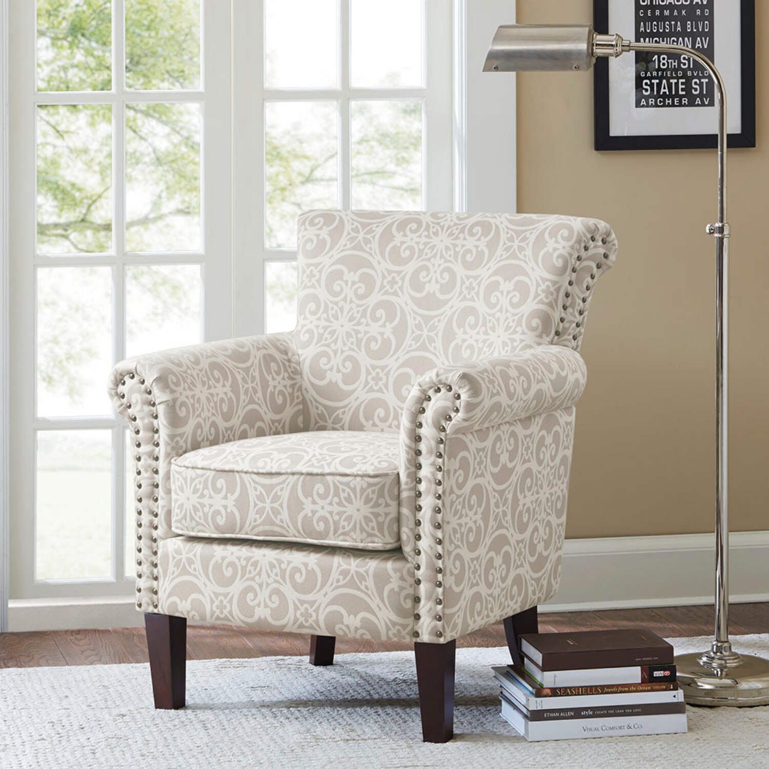 Brooke Tight Back Club Chair Multicolor Solid Wood - Walmart.com