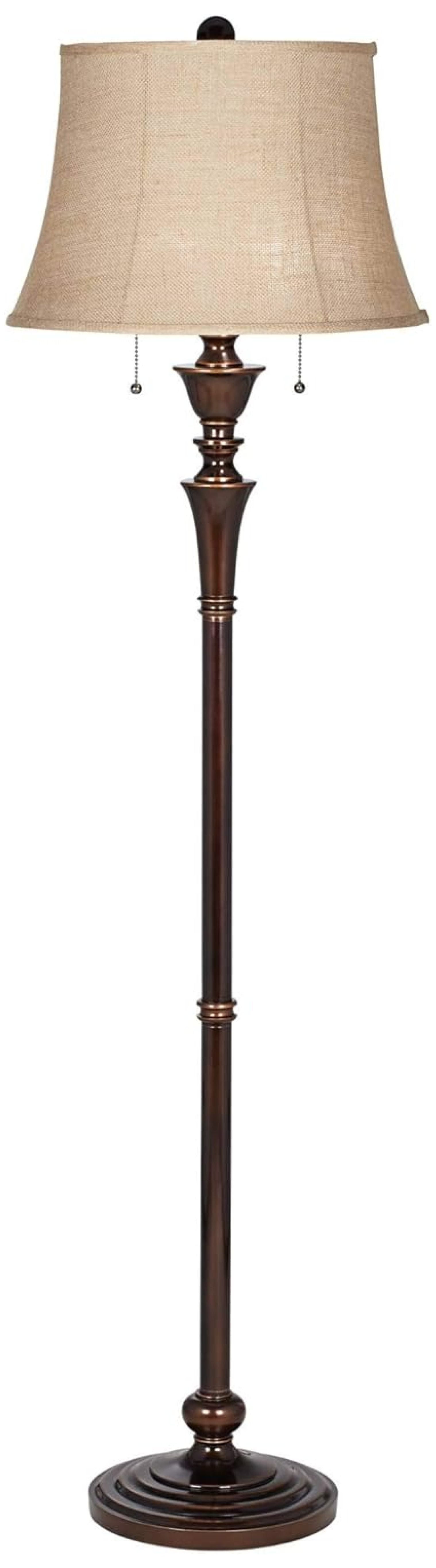 Brooke Traditional Standing Floor Lamp 60" Tall Rich Bronze Copper ...