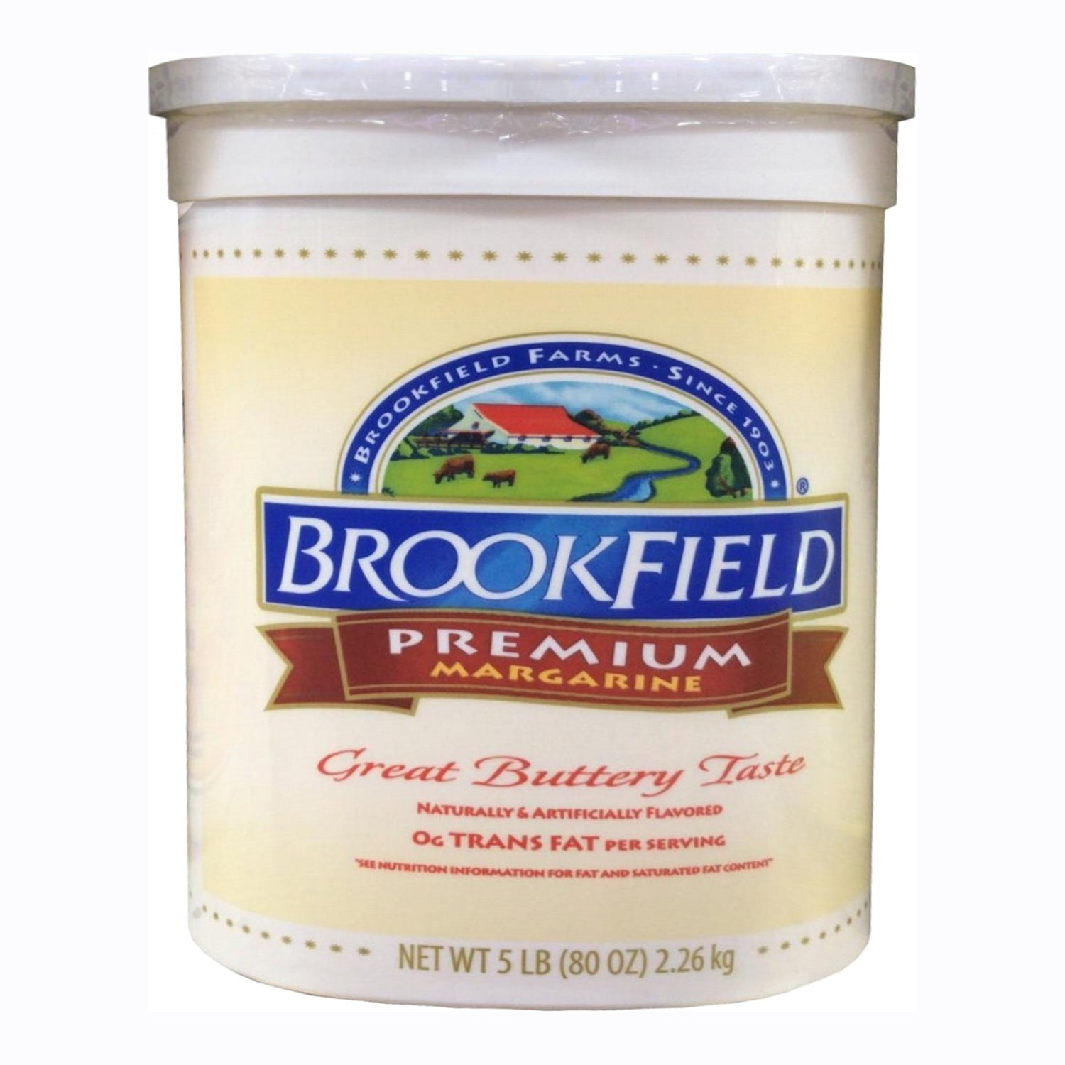Brookfield Premium Margarine, 80 oz Tub, Great Buttery Taste ...