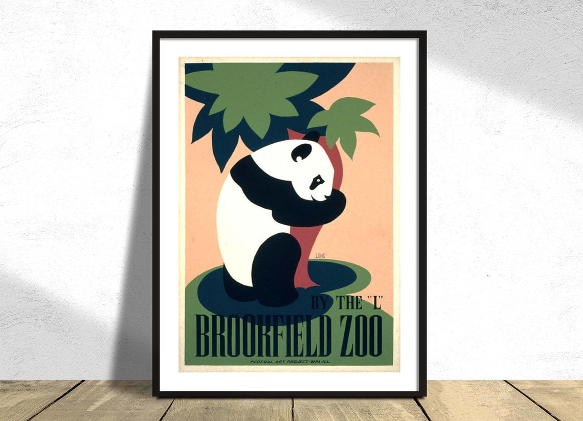 Brookfield Zoo By The L Advertising Poster Classroom Art Nursery Decor ...