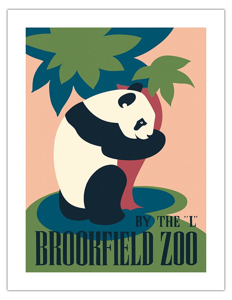 Brookfield Zoo Chicago - Panda Bear - Vintage Travel Poster by Charles ...