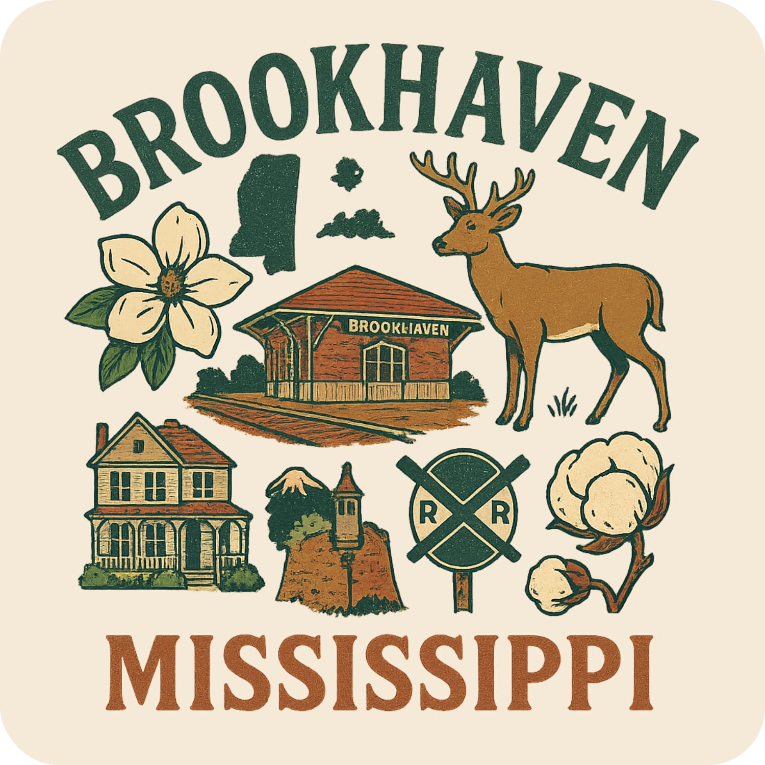 Brookhaven Mississippi Keepsakes Souvenir Vinyl Sticker – Destination ...