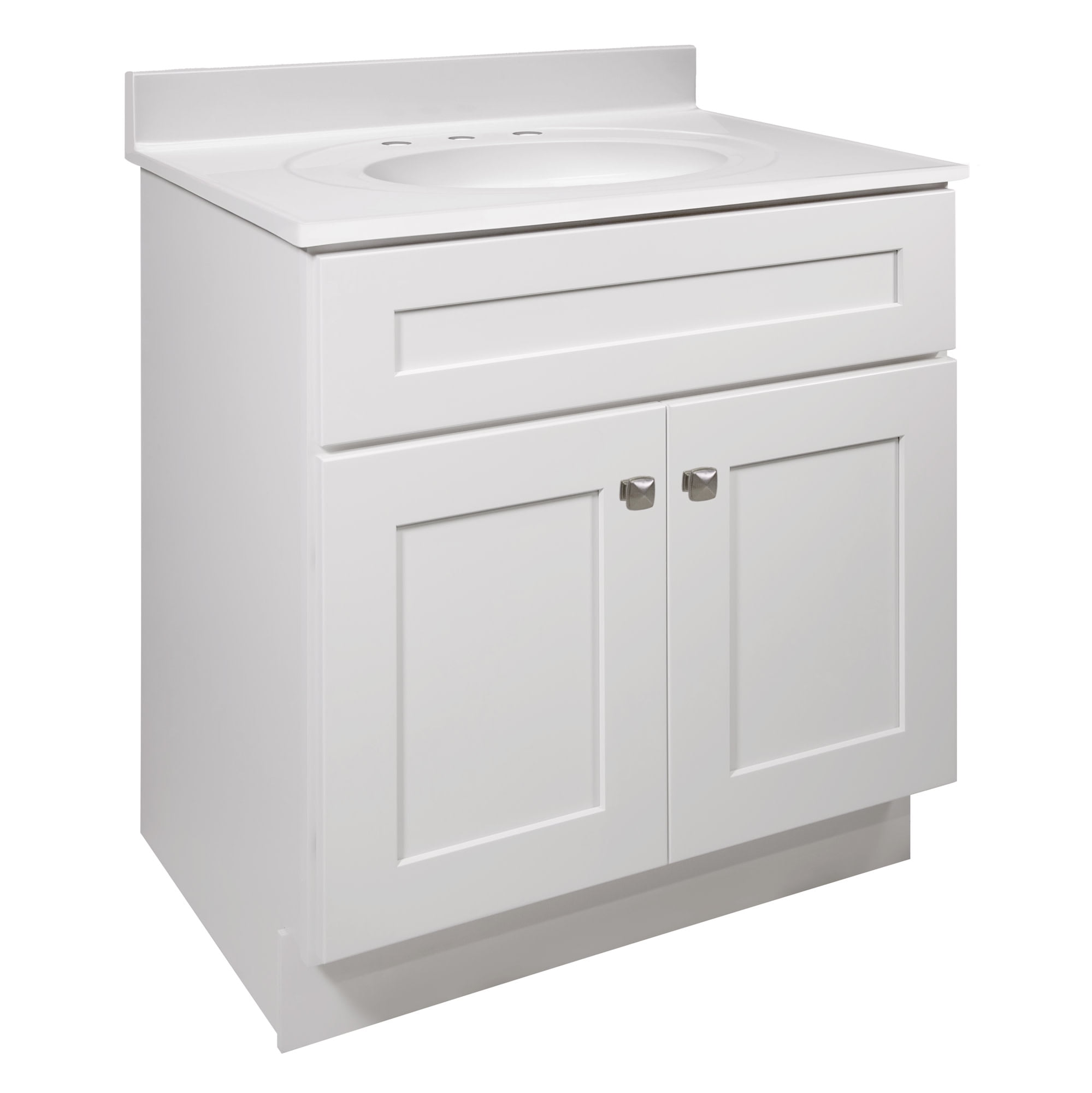 Brookings 31 Inch Bathroom Vanity with Cultured Marble Top, Assembled ...