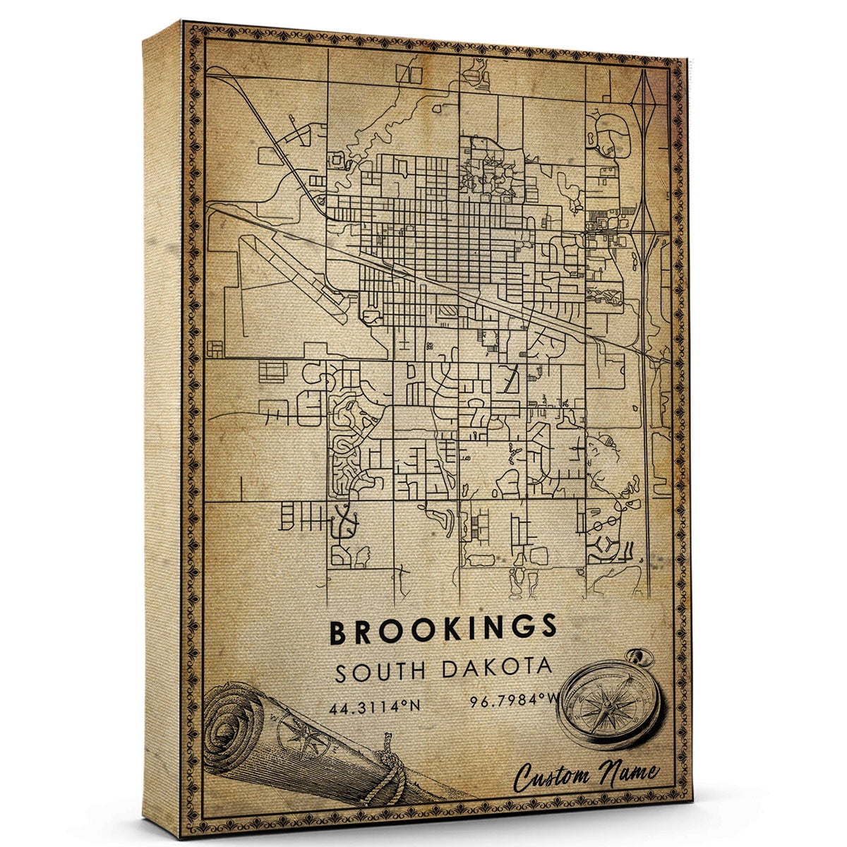 Brookings Map Poster, South Dakota Map Art Poster, Canvas, Brookings ...