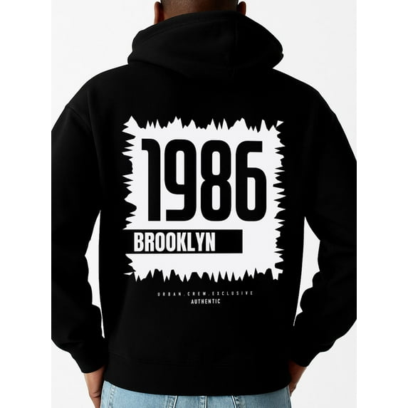 Brooklyn 1986 Hoodie sweatshirt mens hooded sweatshirt black ...