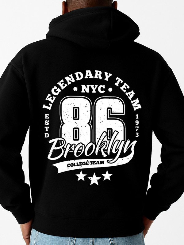 Brooklyn 86 Team hoodies & sweatshirt men regular fit black New Spring ...