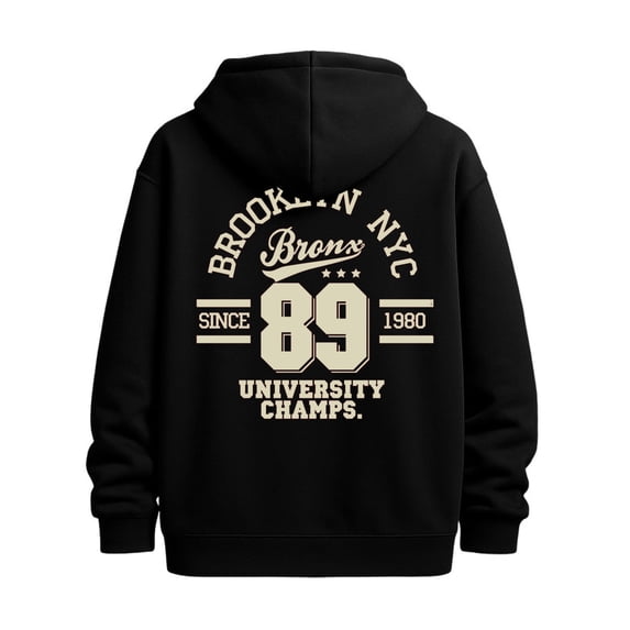 Brooklyn 89 Champs hoodies & sweatshirt men's regular fit black Solid ...