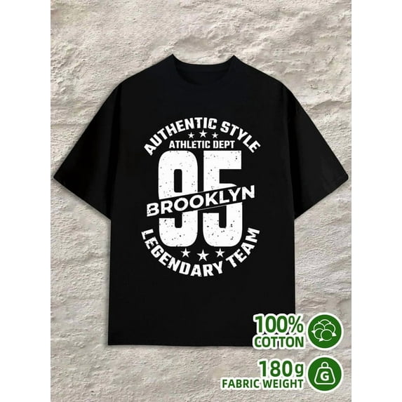 Brooklyn 95 Tee men's 180G 100% Cotton black Unique Design Unisex Shirt ...