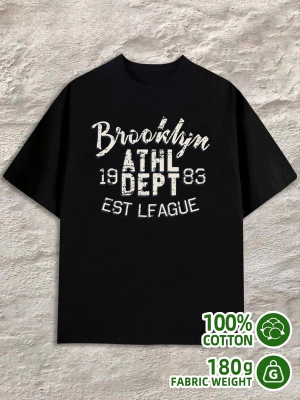Brooklyn Athletic for men black 180G 100% Cotton Everyday and weekend ...