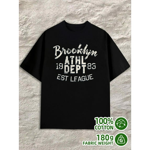 Brooklyn Athletic for men black 180G 100% Cotton Everyday and weekend ...