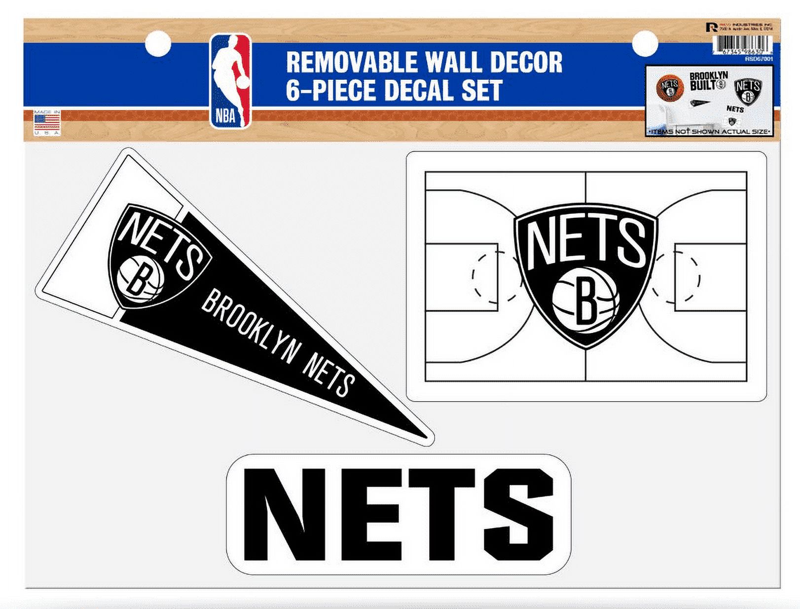 Brooklyn Basketball Nets (Set of 6) Individual Easy Peel Die-Cut Decal ...