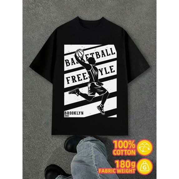 Brooklyn Basketball mens black 180G 100% Cotton Cool shirts,Funny ...