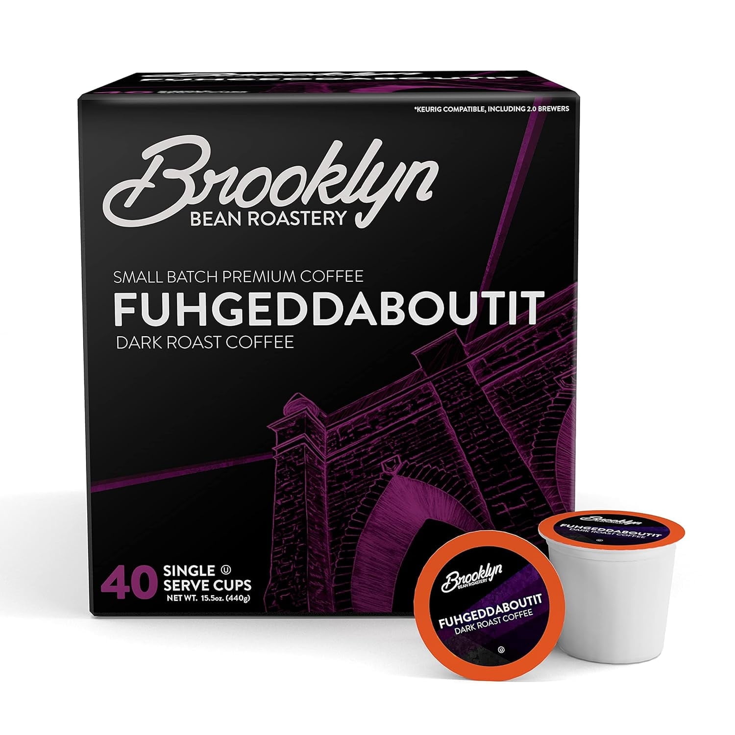 Brooklyn Bean Roastery Dark Roast Coffee Capsules, Fuhgeddaboutit, 40 ...