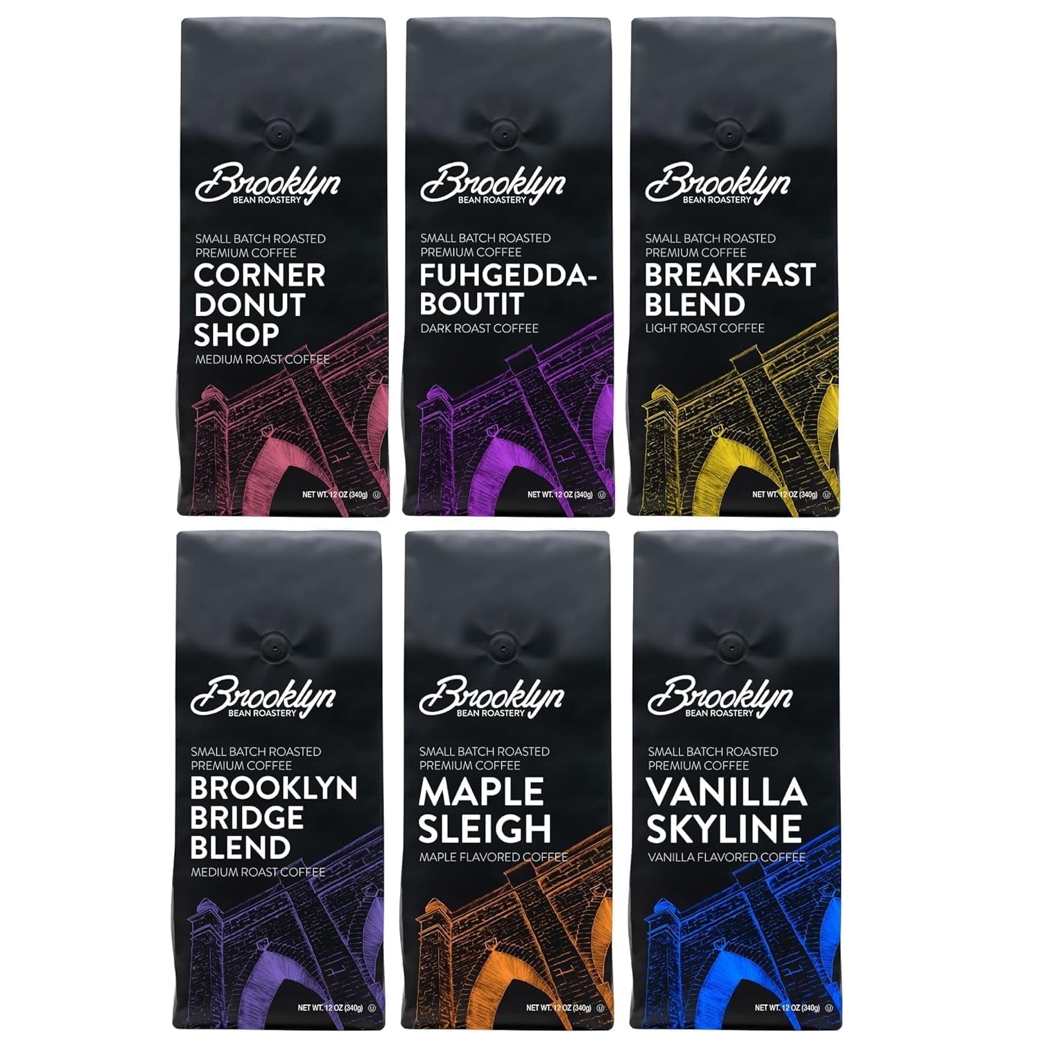 Brooklyn Bean Roastery Ground Coffee Variety Pack, Assorted Gift ...