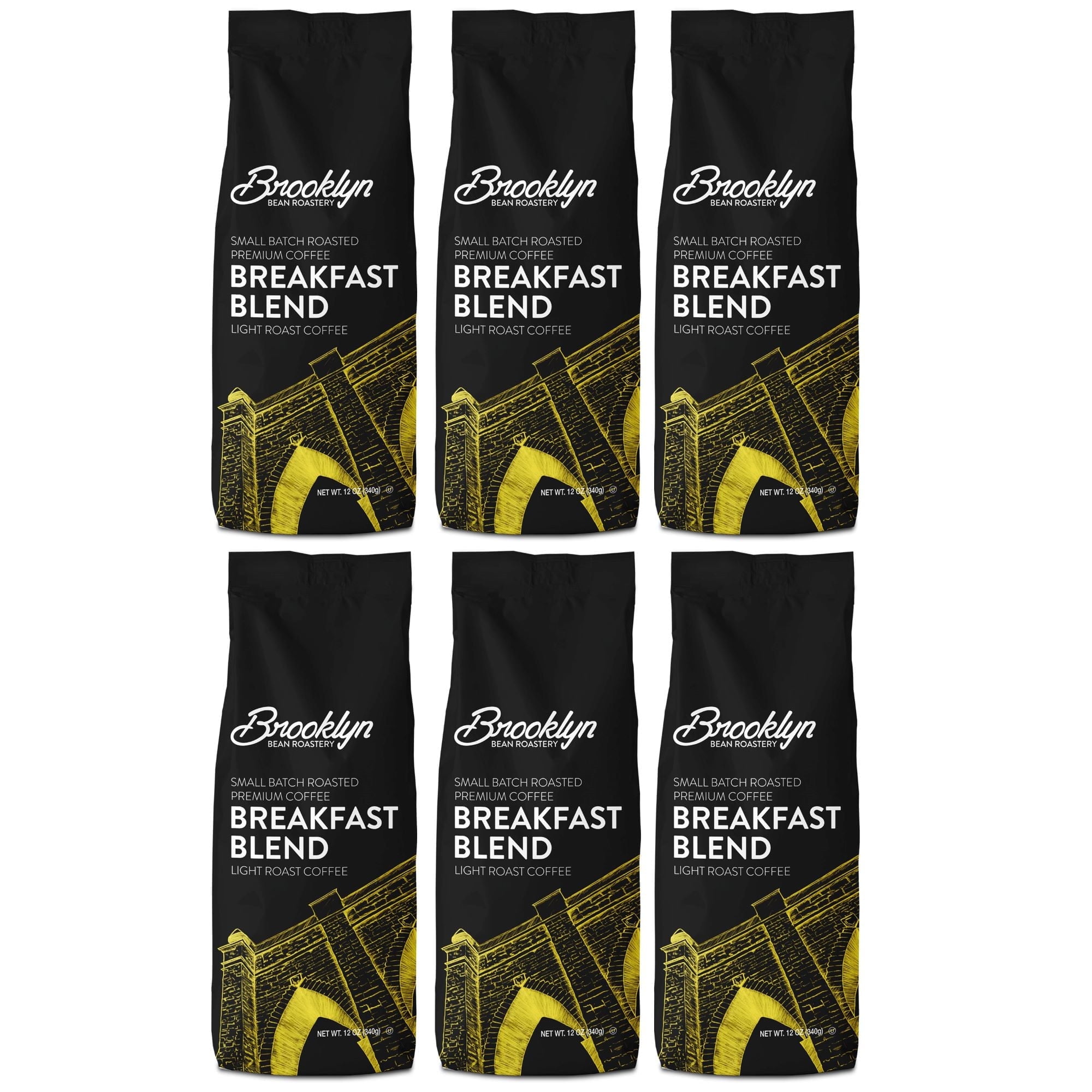 Brooklyn Bean Roastery Roasted Coffee Beans Breakfast Blend Arabica Ground Coffee, Light Roast ...