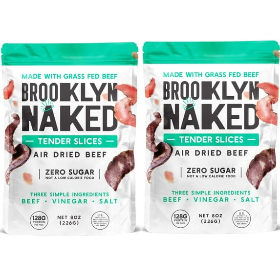 Brooklyn Biltong Carnivore Snack, MFF30 Air Dried Grass Fed Beef, South African Beef Jerky (8 oz ...