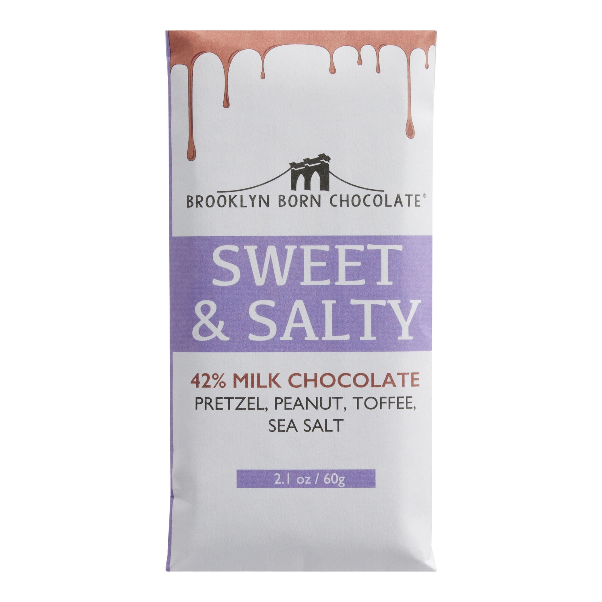 Brooklyn Born Sweet And Salty Milk Chocolate Bar 2.1 oz. Pack of 2 ...