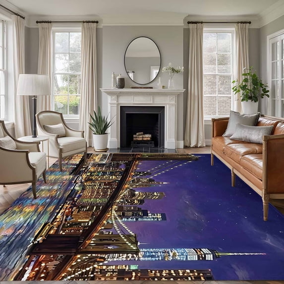 Brooklyn Bridge 8'x10' Large Area Rug for Living Room Sectional Sofa ...