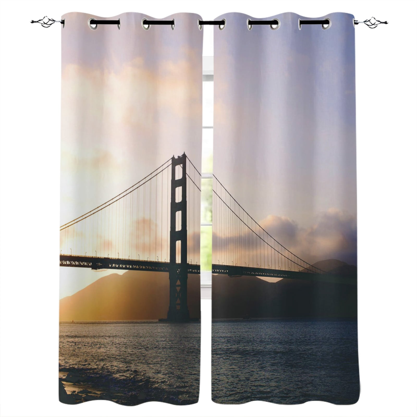 Brooklyn Bridge Manhattan Architecture Modern Curtains For Living Room ...