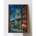 Brooklyn Bridge New York City Nighttime DUMBO Street View Urban Night ...