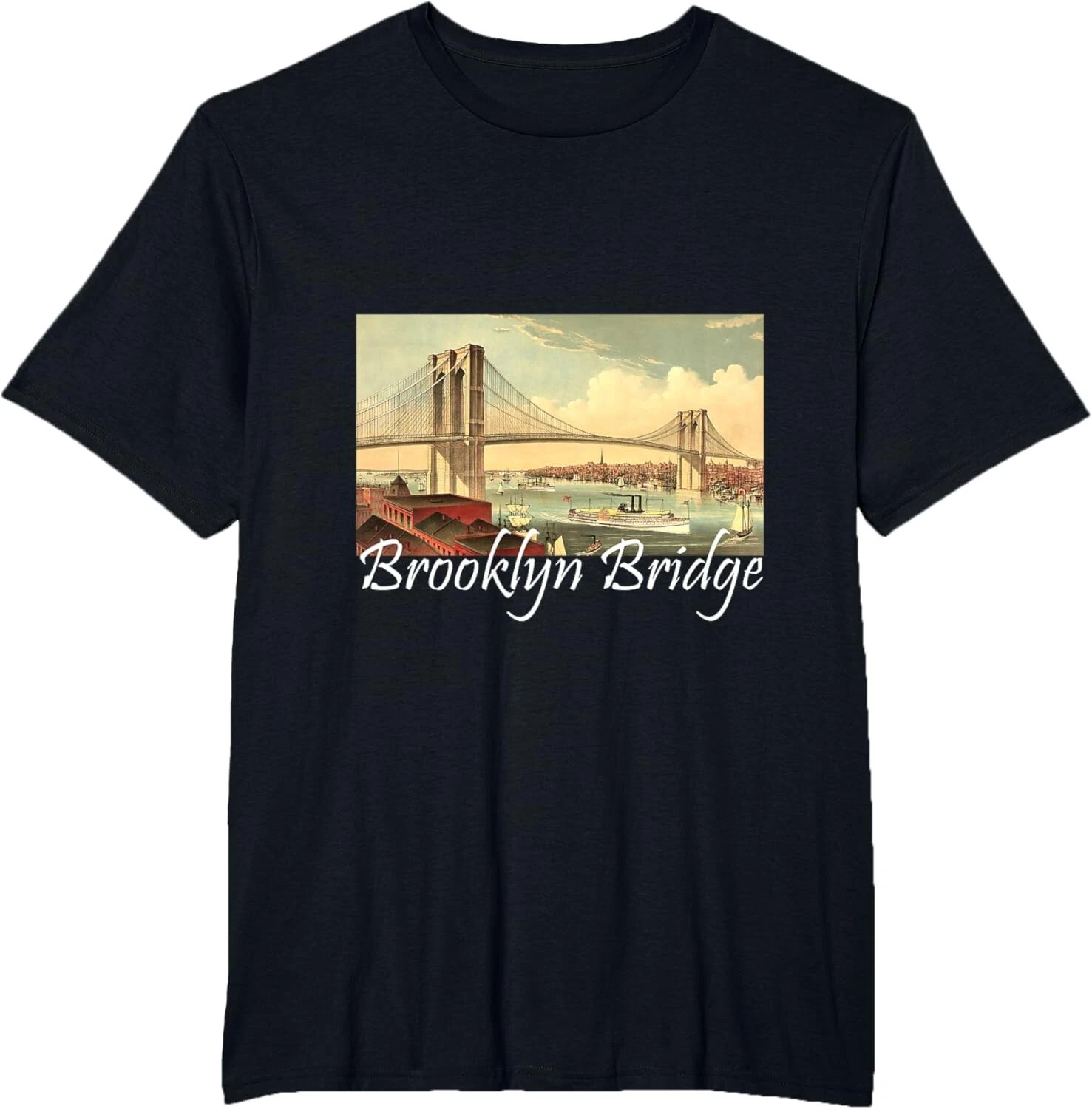 Brooklyn Bridge New York City Souvenir Brooklyn Bridge Sunset T-Shirt ...