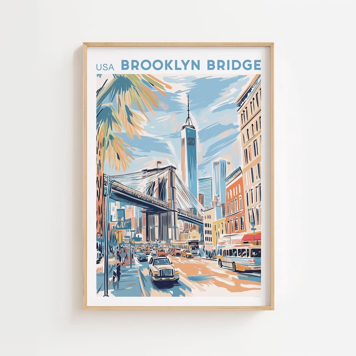 Brooklyn Bridge Poster, New York Wall Art, Urban Poster, Architectural ...