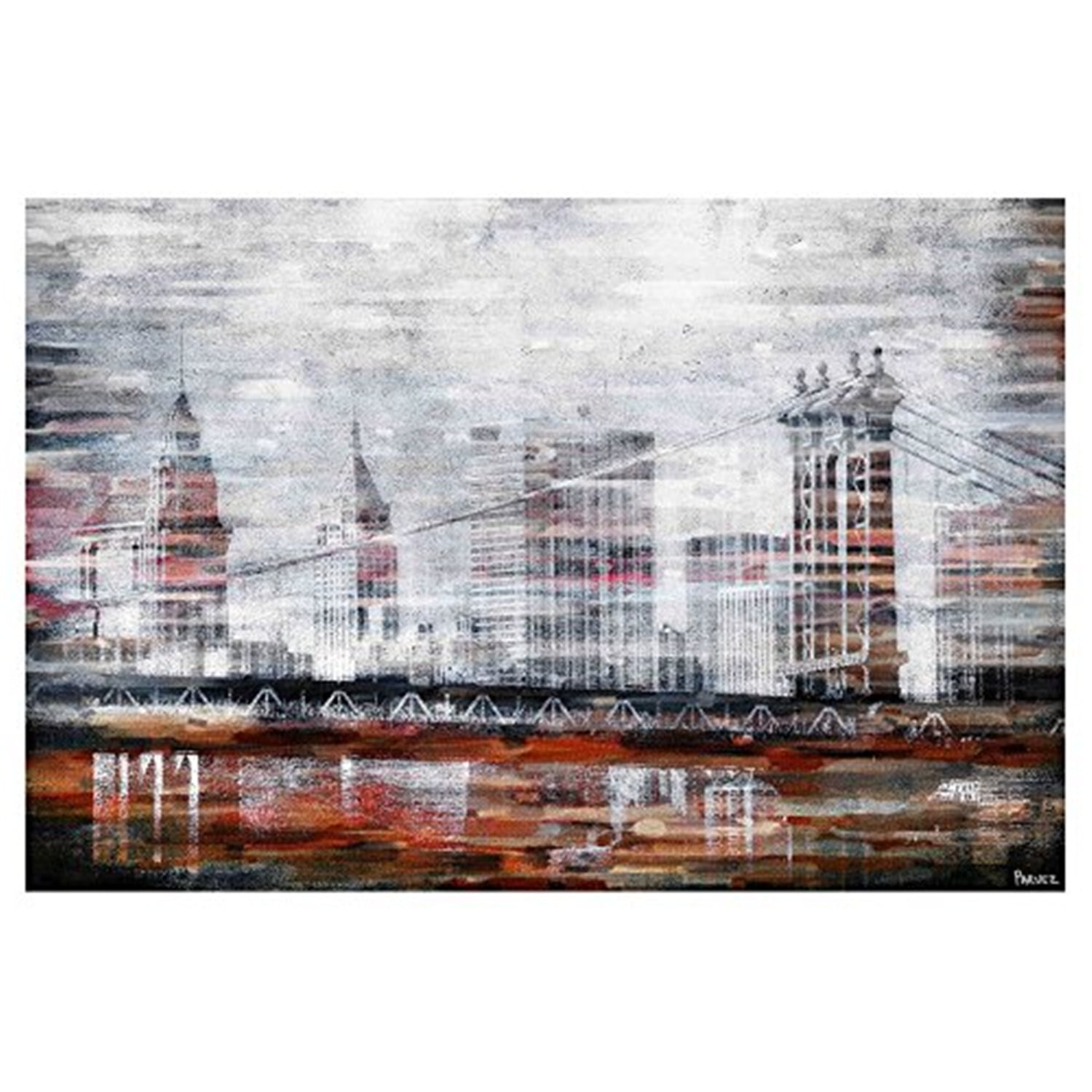 Brooklyn Bridge View by Parvez Taj Painting Print on Wrapped Canvas ...