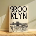 Brooklyn Bridge Vintage Travel Poster, Minimalist City Art, Unframed ...